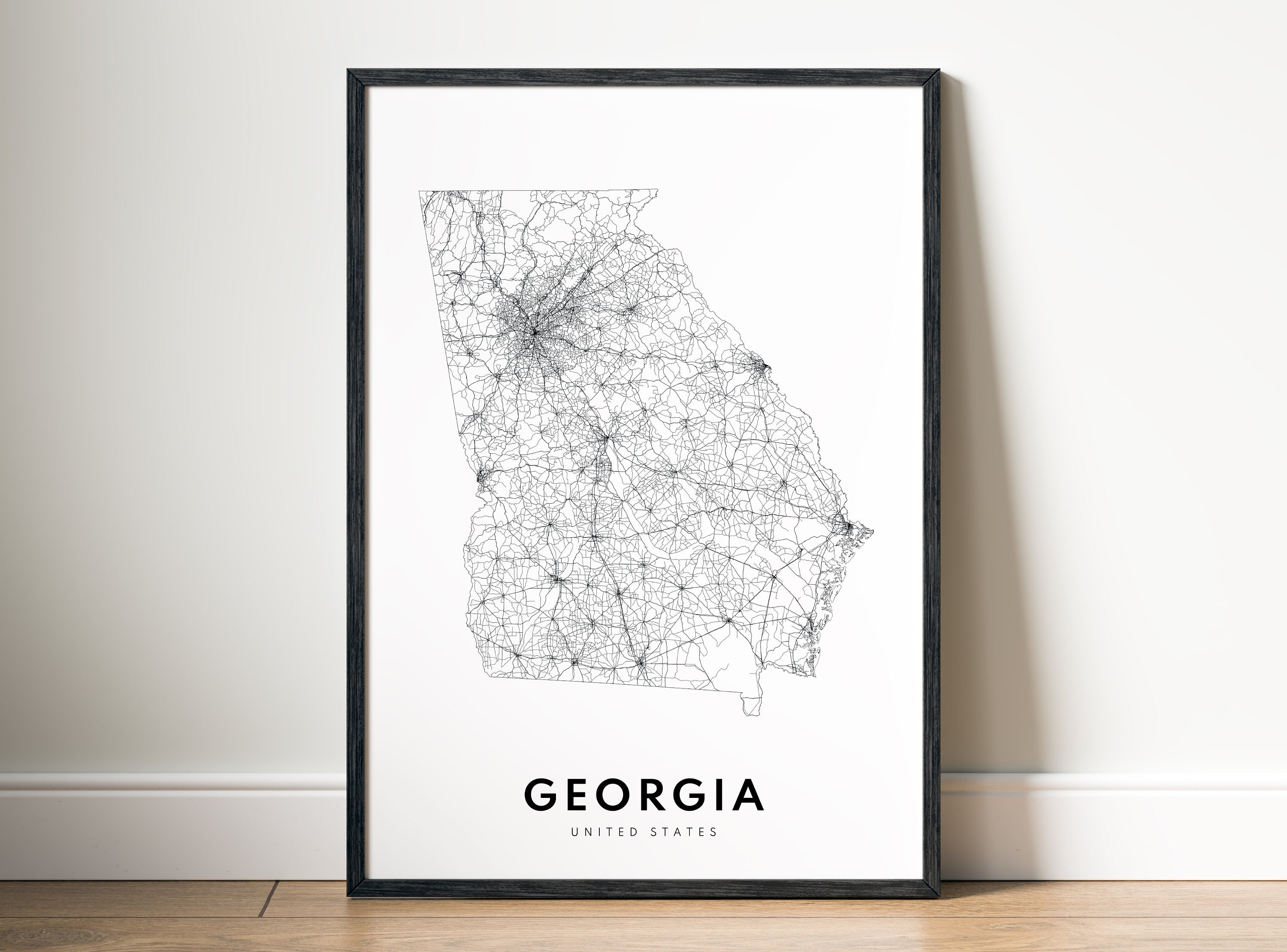 Georgia US State Map Print Download Georgia Map Poster Georgia ...