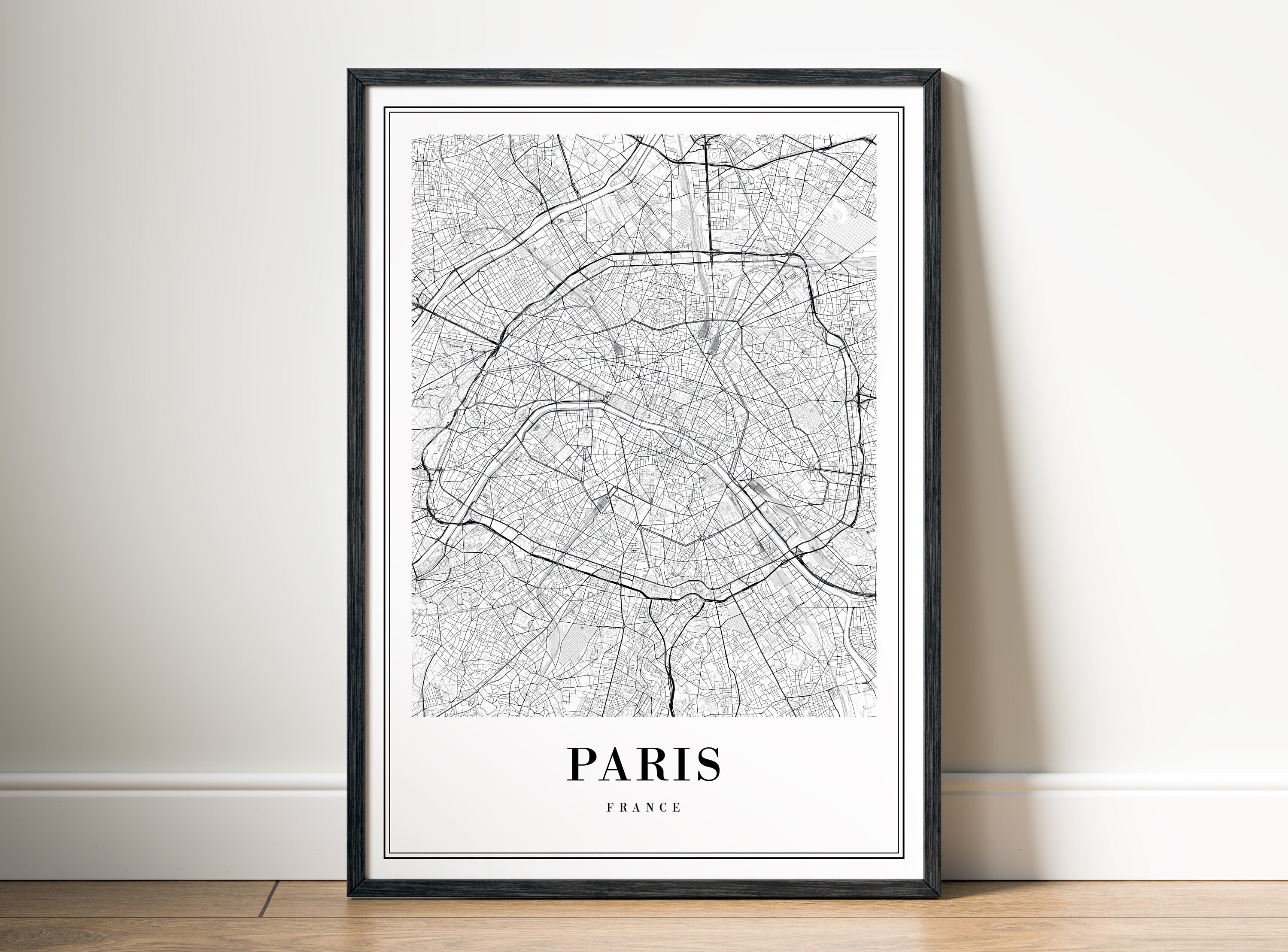 Paris Map Print Paris Map Poster Download Printable Paris - Etsy