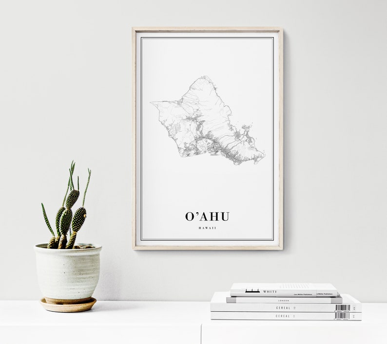 Oʻahu, Hawaii Map Print, Oʻahu Map Poster, Download Printable Oʻahu Map ...