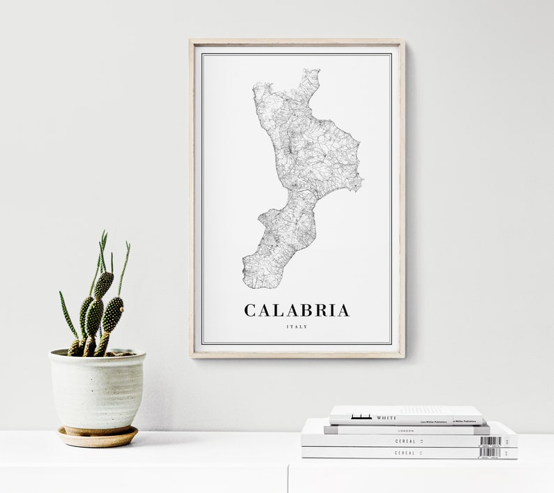 Calabria Italy Map Print Calabria Italy Map Poster Download - Etsy