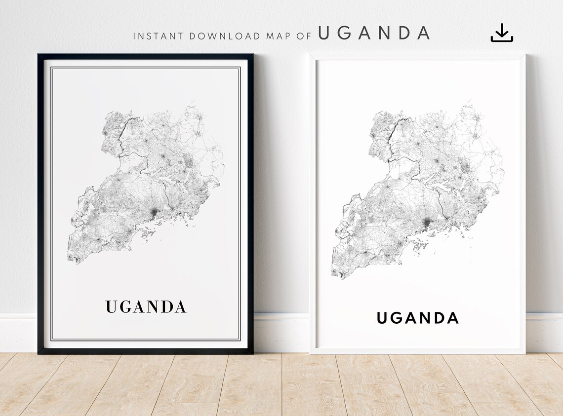 Uganda Map Print Uganda Map Poster Download Uganda Printable Digital ...