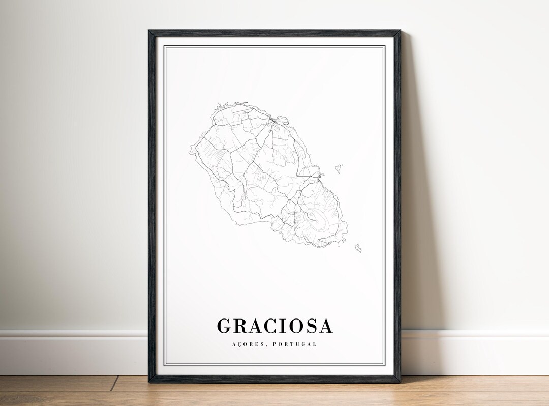 Graciosa Azores Map Poster, Graciosa Map Print Digital Download ...