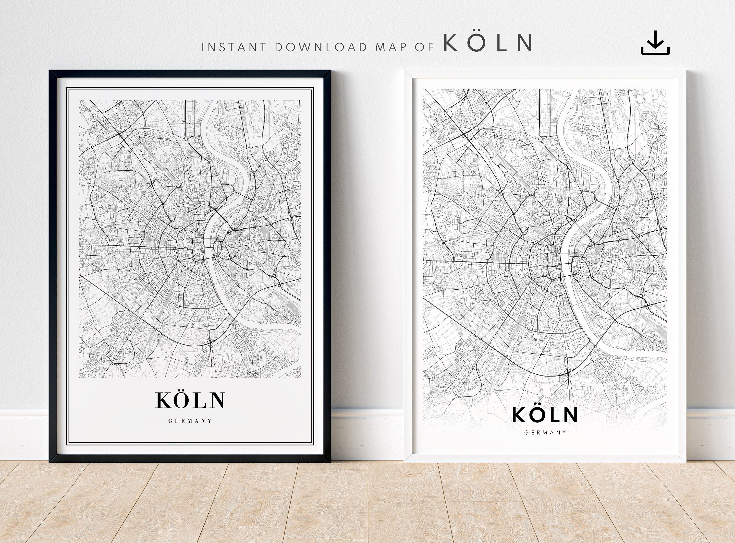 Cologne Map Print Köln Germany Map Poster Download Köln Printable ...