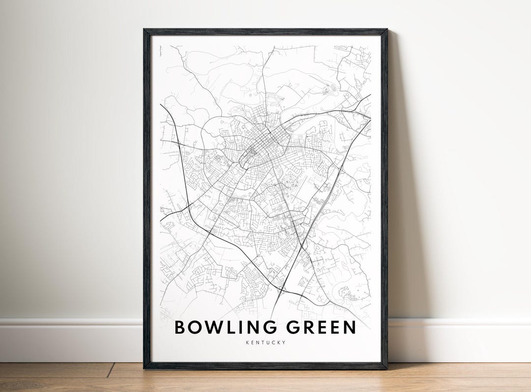 Bowling Green City Map Poster Digital Download Bowling Green Kentucky ...