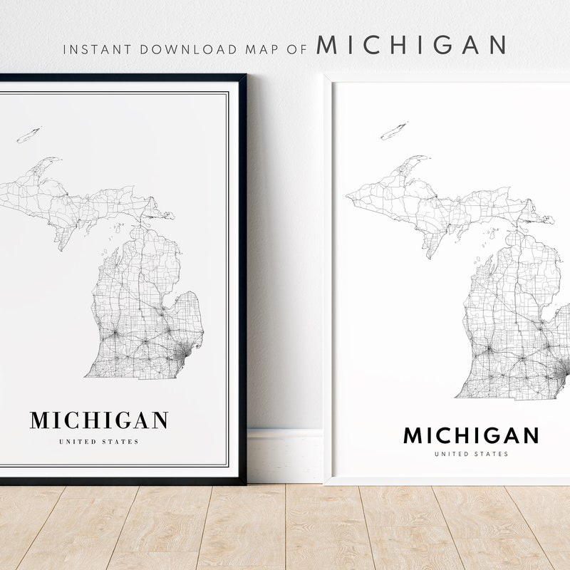 Michigan Poster - Etsy