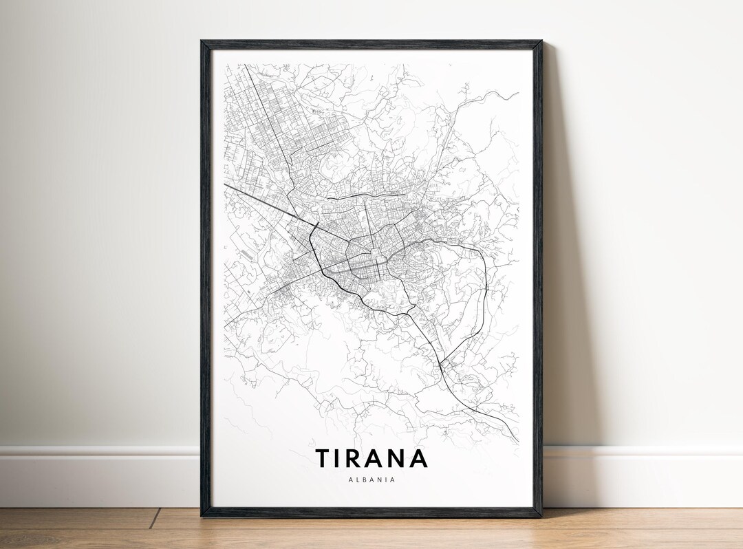 Cartaz com o mapa da cidade de Tirana, Albânia | Download digital ...