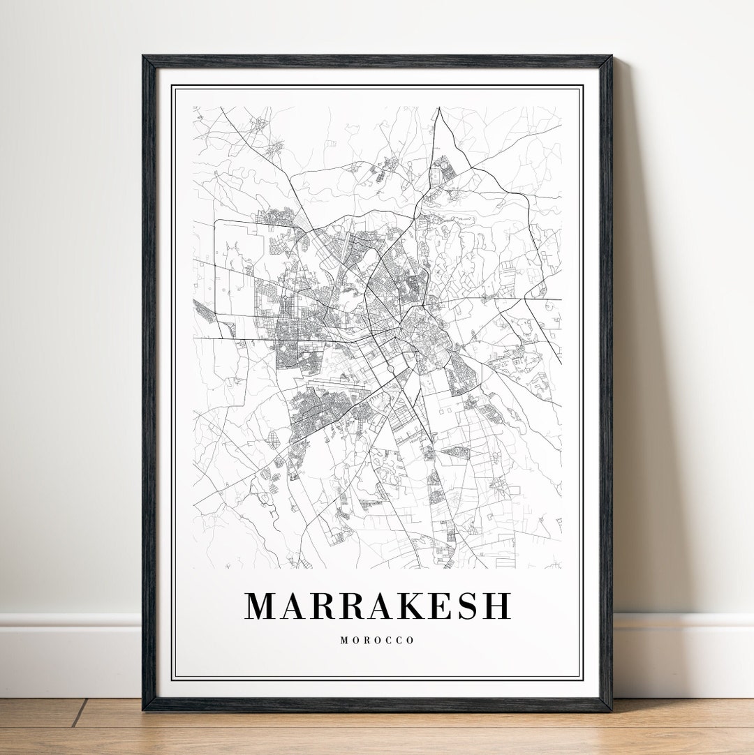 Instant Download Marrakesh Map Print Marrakesh Morocco Poster Digital ...