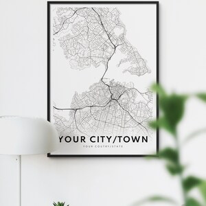 Custom City Map Printable, Personalized Map Poster, Digital Download ...