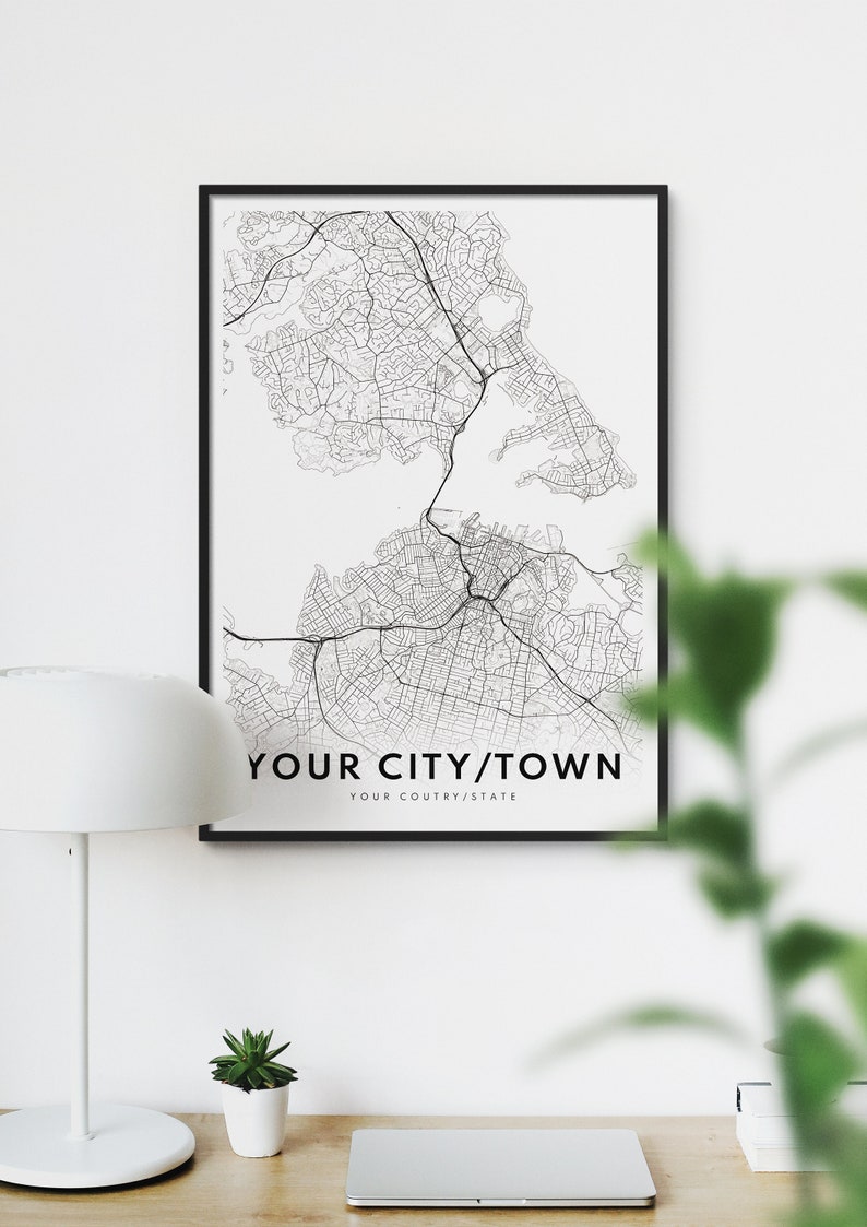 Custom City Map Printable Personalized Map Poster Digital Download Map ...