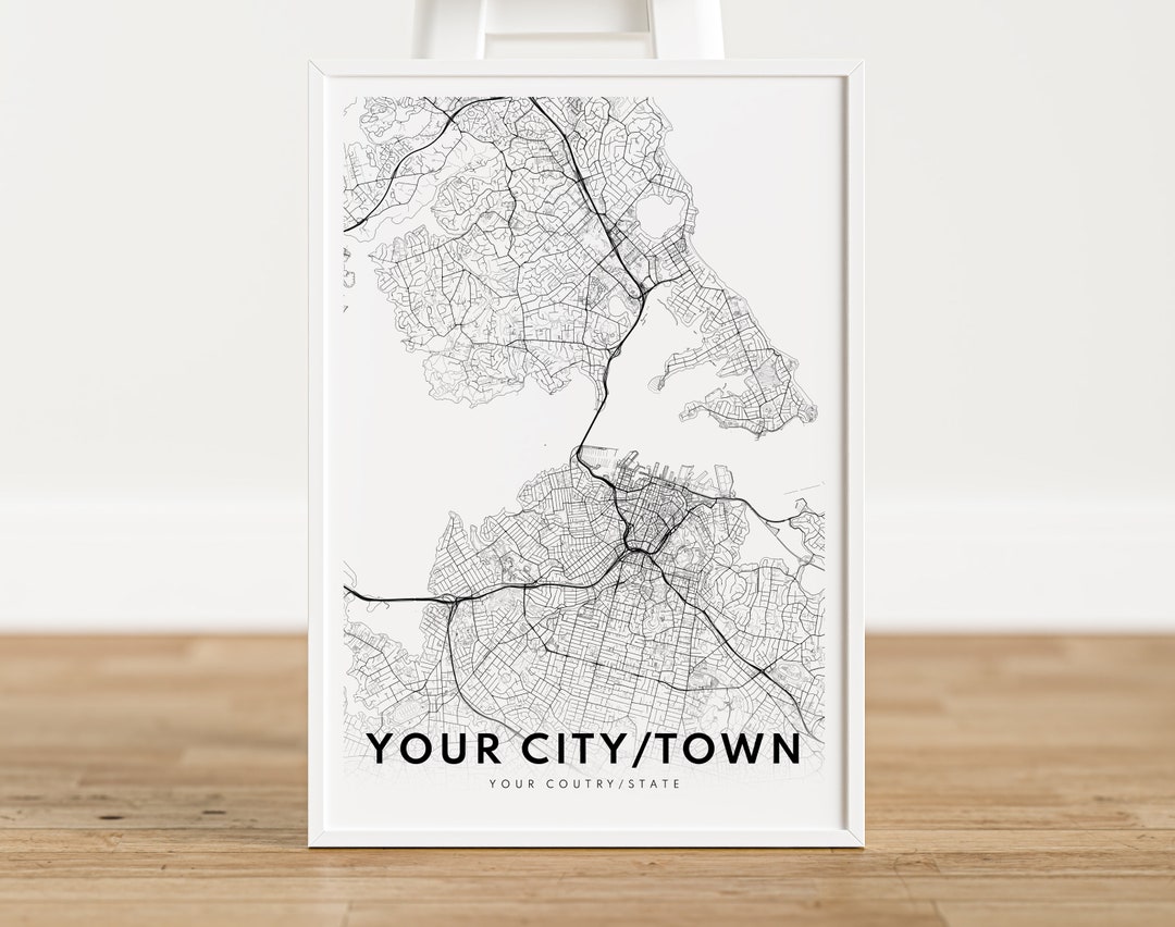 Custom City Map Printable, Personalized Map Poster, Digital Download ...