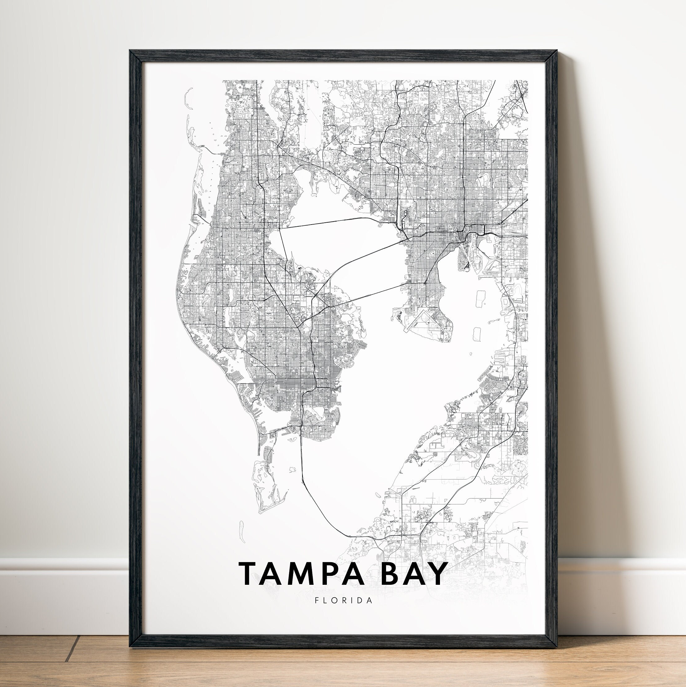 Tampa Bay Map Print, Tampa Map Poster, Download Printable Tampa Bay ...