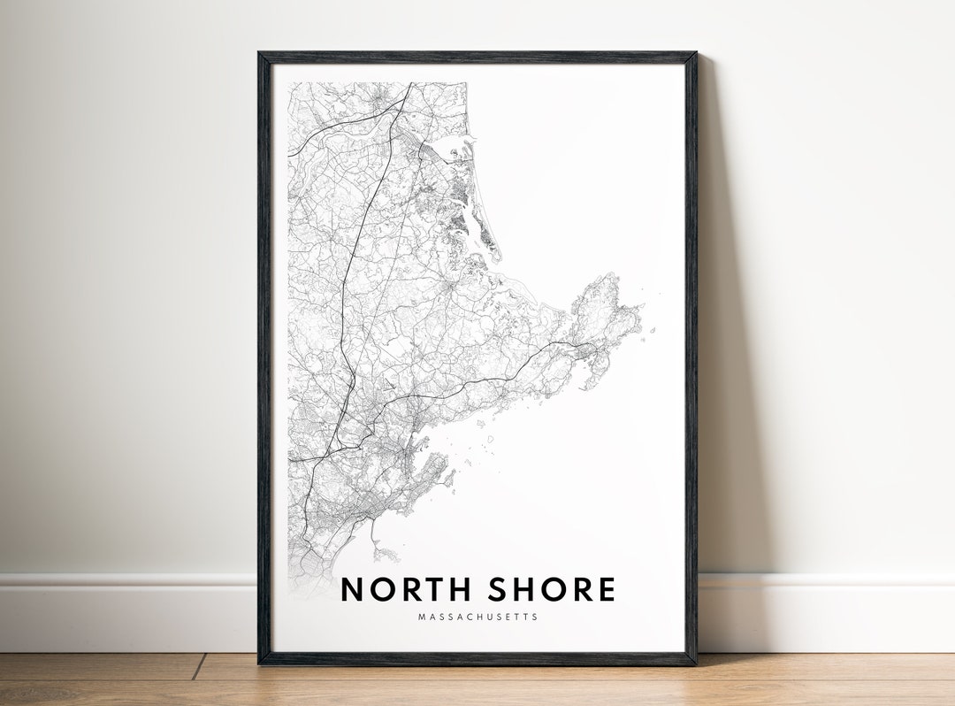 North Shore Massachusetts Map Print Digital Download North Shore Map ...