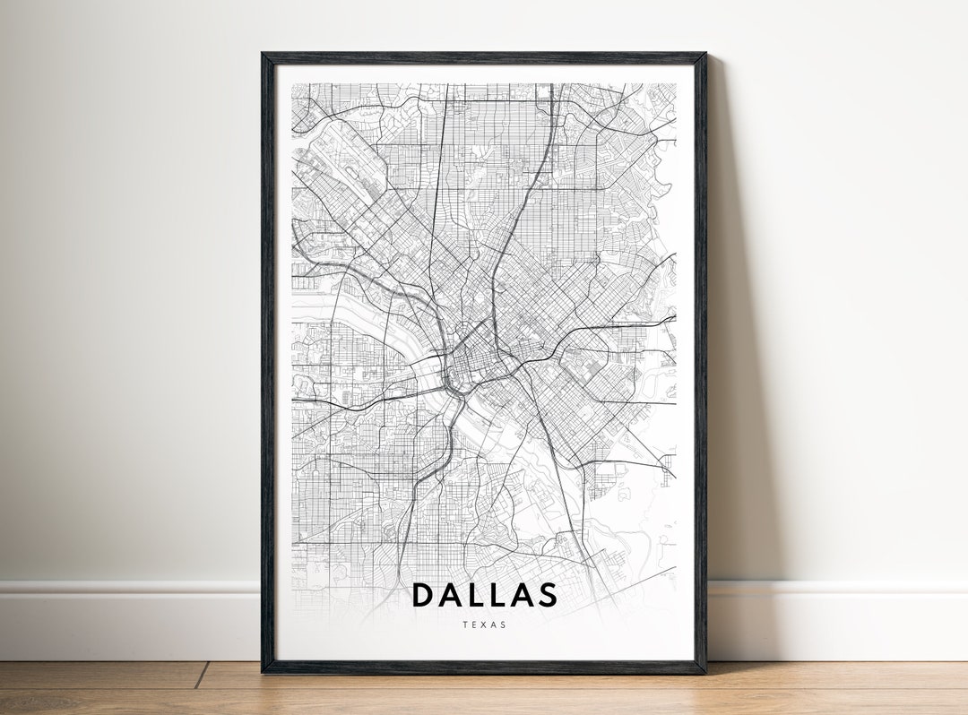 Dallas Map Print Download Dallas Texas Map Poster Digital Map Dallas ...