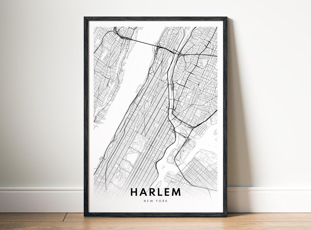 Harlem Map Print Harlem New York Map Poster Download Harlem Printable ...