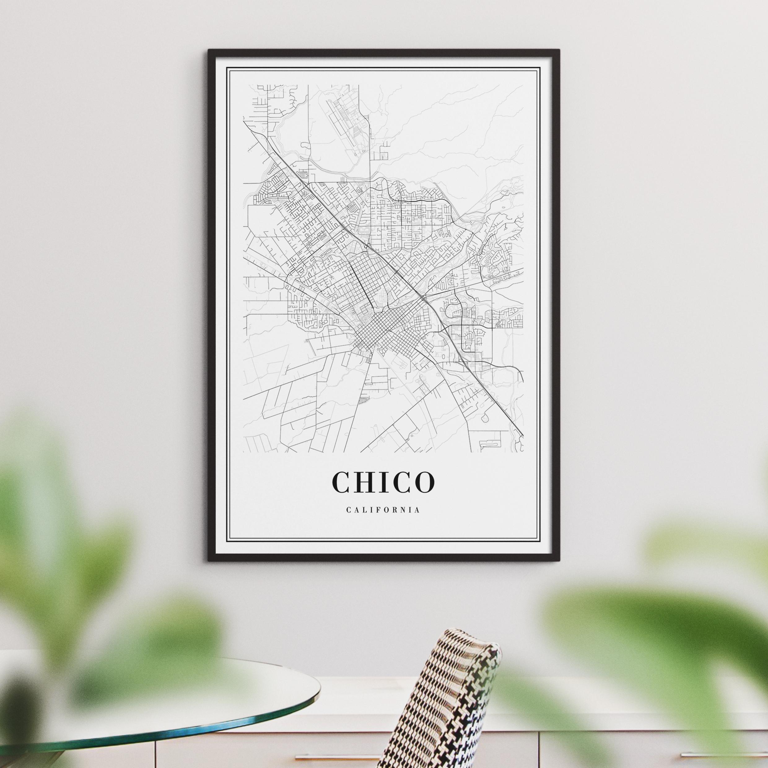 Chico Map Print Chico California Map Poster Download Chico Printable ...