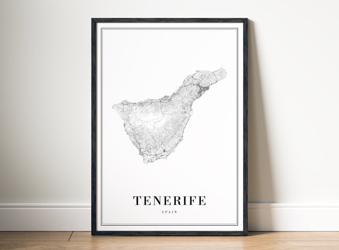 Instant Download Tenerife Spain Map Print Tenerife Map Poster Digital ...