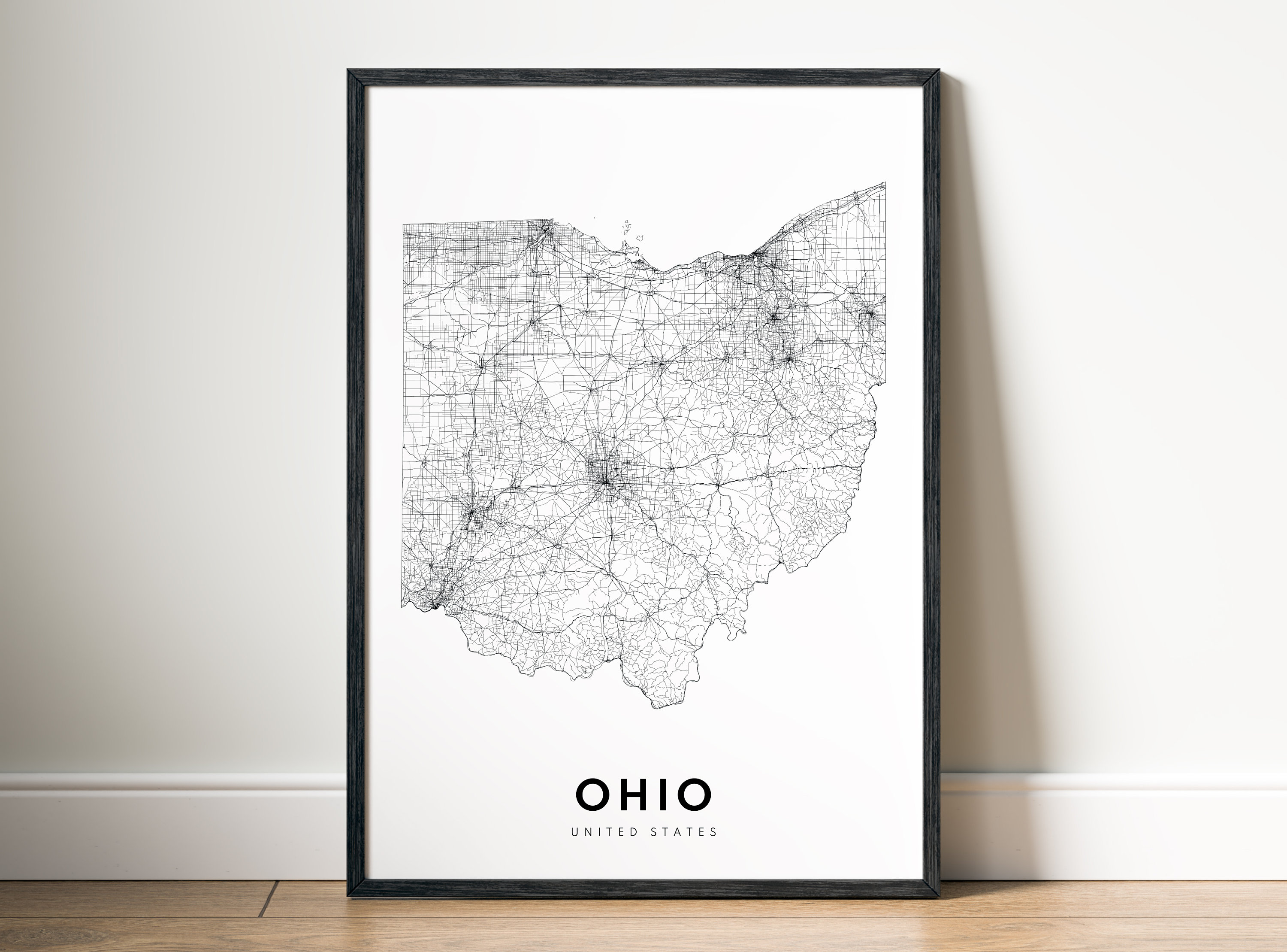 Ohio State Map Print Instant Download Ohio Map Poster Ohio Printable ...