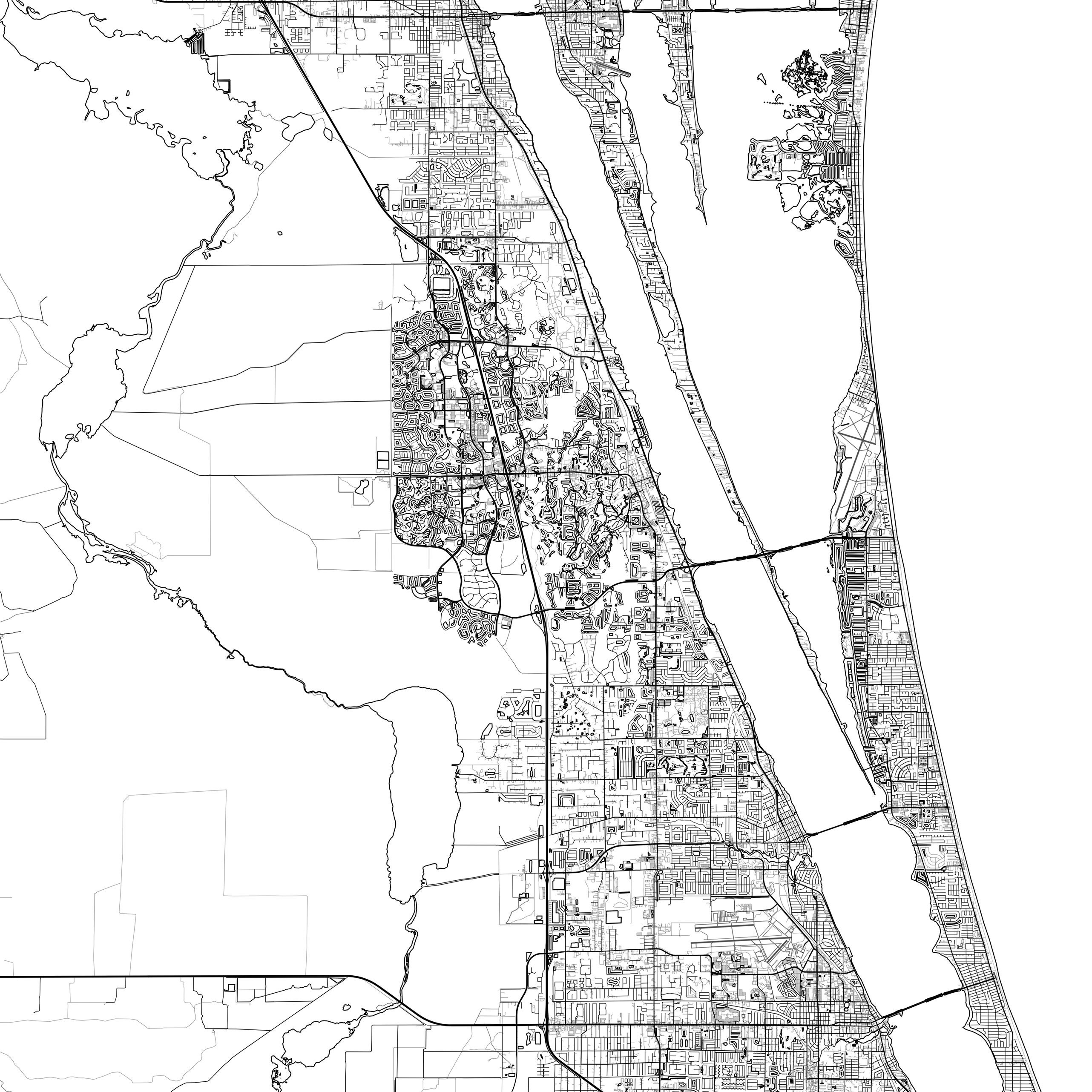 Instant Download Space Coast Florida Map Print Space Coast Poster ...