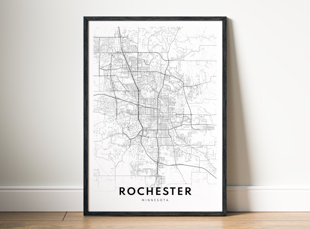 Rochester Map Print Rochester Minnesota Map Poster Download Rochester ...