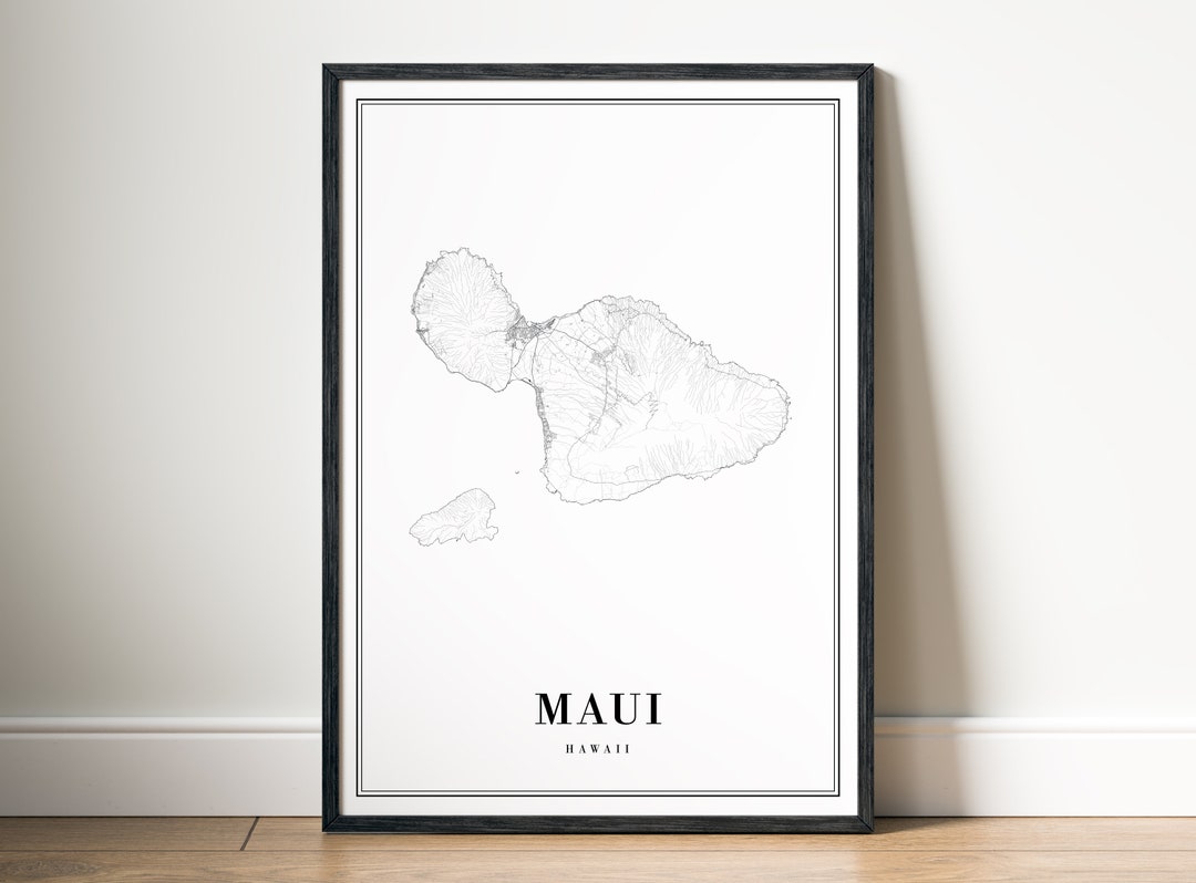Maui HI Map Print Maui Hawaii Map Poster Download Maui Printable Map ...