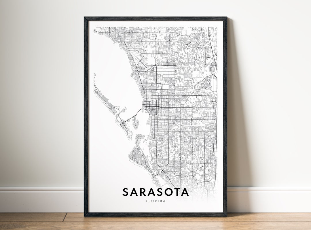 Sarasota Map Print Sarasota Florida Map Poster Download Sarasota ...