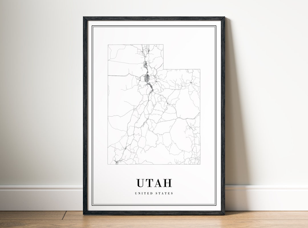 Utah State Map Print Download Utah Map Poster Utah Printable Map ...