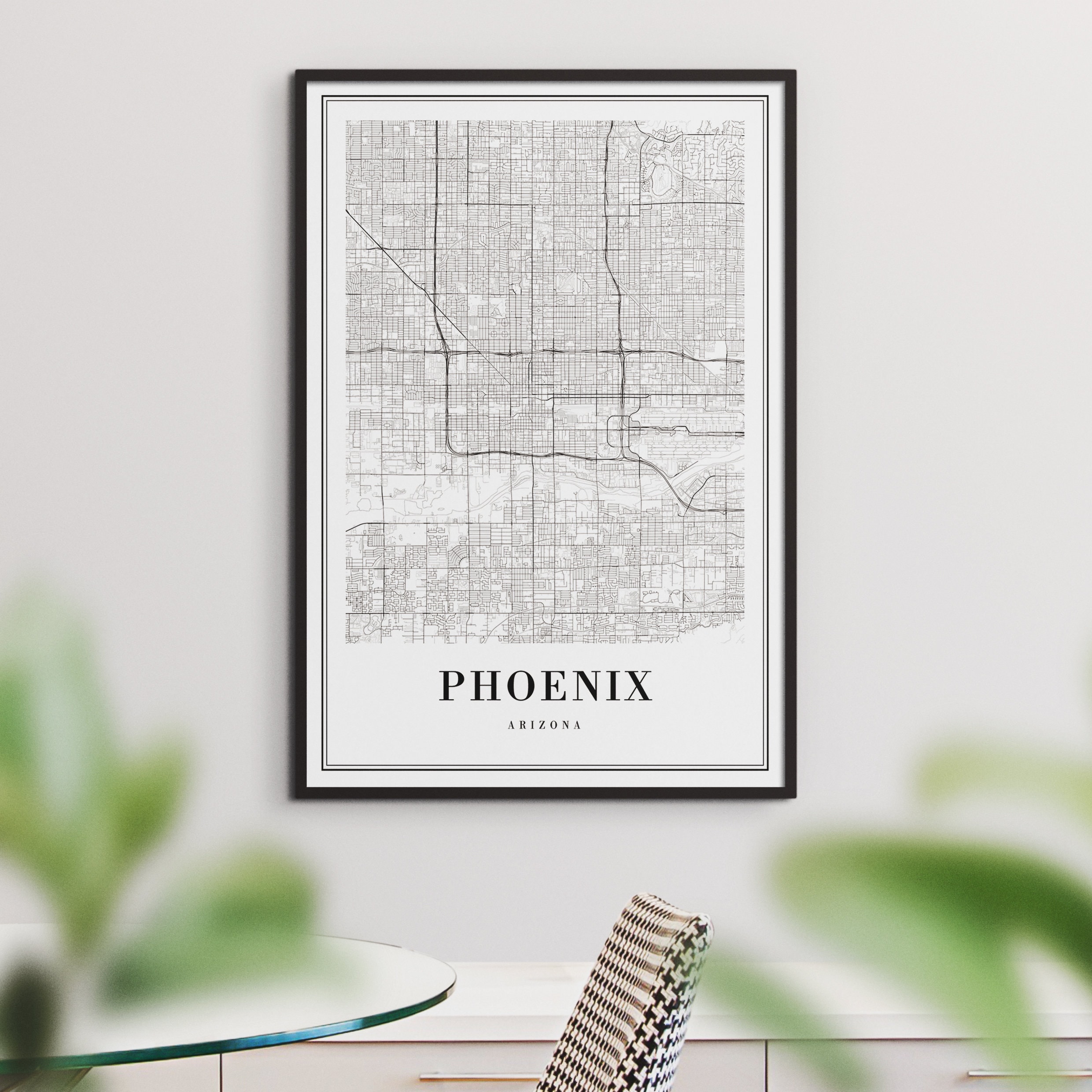 Phoenix Map Print Phoenix Arizona Poster Digital Map Phoenix Printable ...