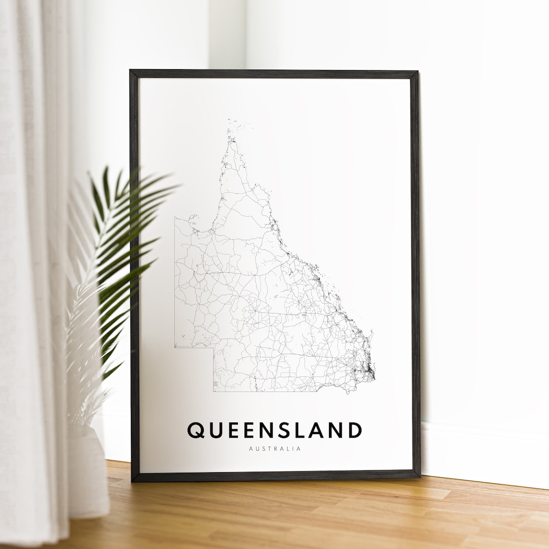 Queensland Map Print Queensland Australia Map Poster Download ...