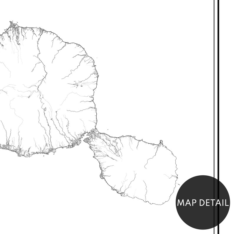 Tahiti French Polynesia Map Print Moorea and Tahiti Map Poster Download ...