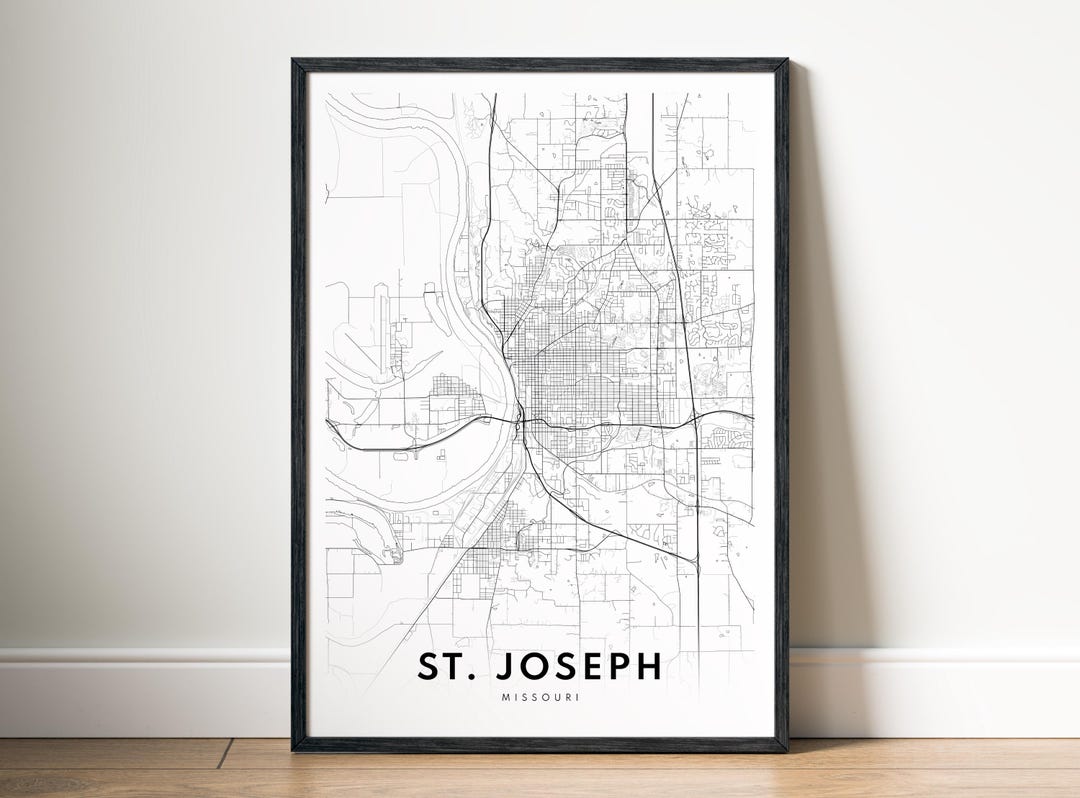 St. Joseph Map Print Digital Download St. Joseph Missouri Map Poster St ...