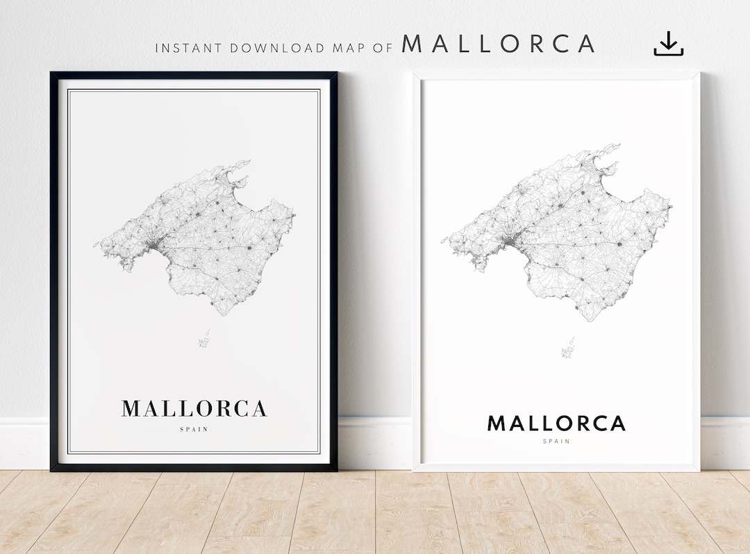 Instant Download Mallorca Spain Map Print Mallorca Map Poster Digital ...