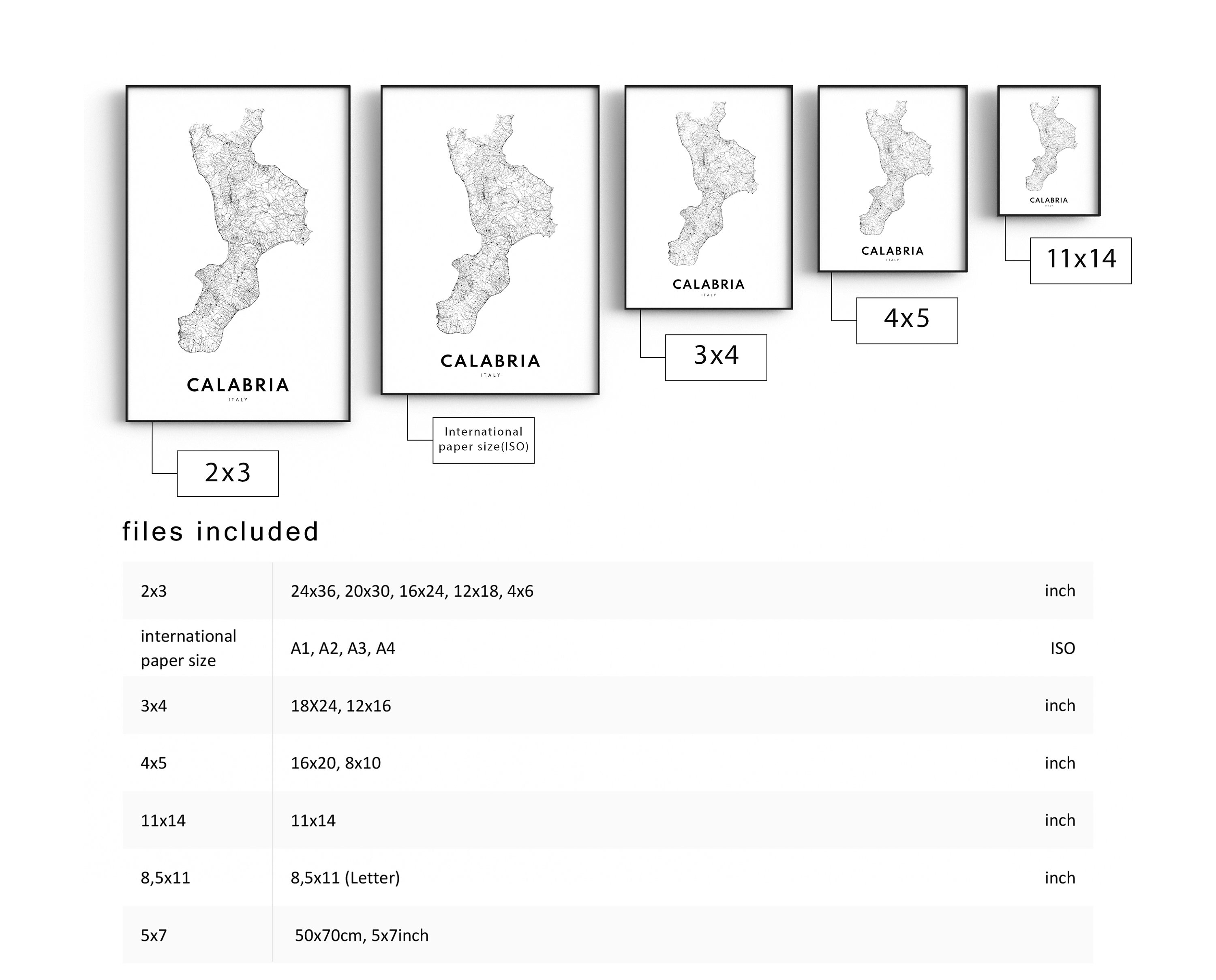 Calabria Italy Map Print Calabria Italy Map Poster Download - Etsy