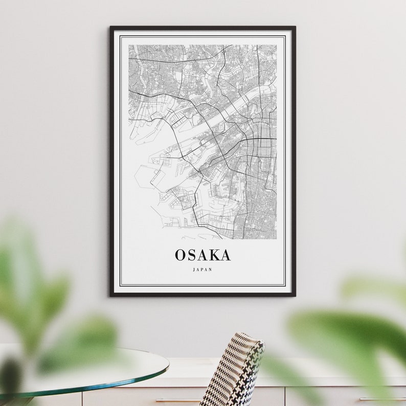 Instant Download Osaka Map Print Osaka Japan Map Poster Download Osaka ...