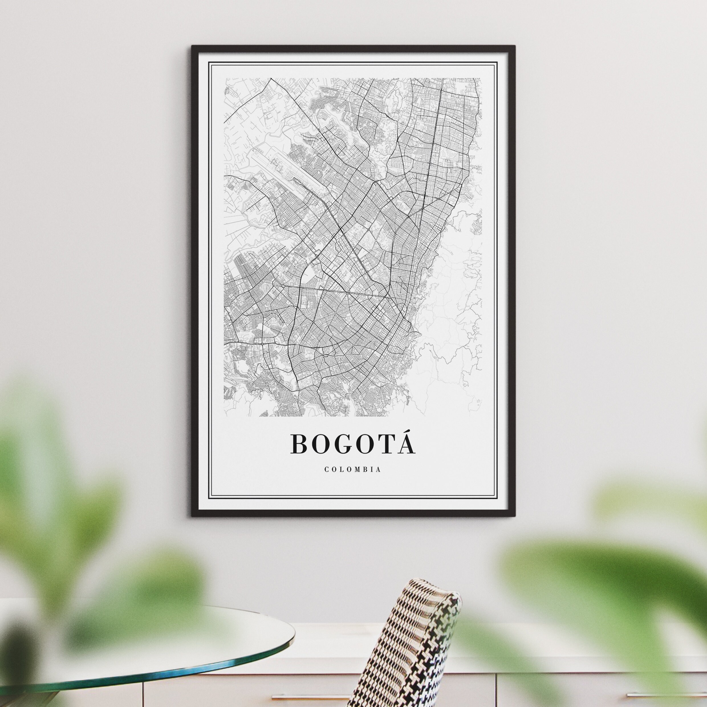 Bogota Colombia Map Print Bogota Poster Download Bogota - Etsy