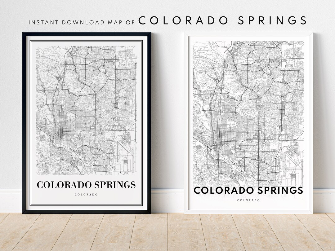 Colorado Springs Map Print Colorado Map Poster Digital Colorado Springs ...