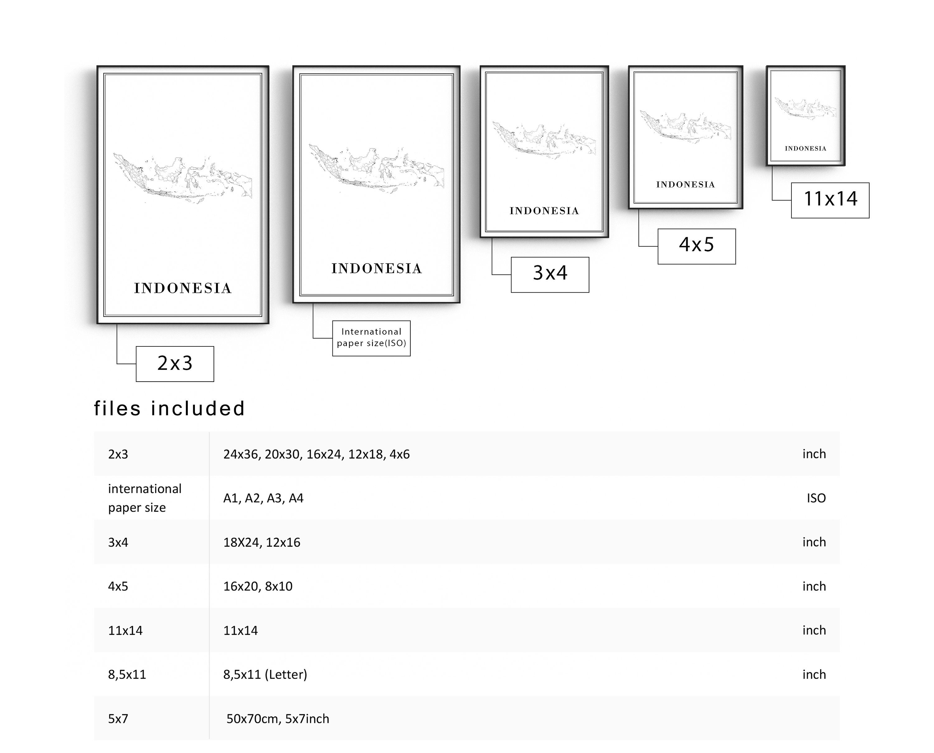 Indonesia Map Road Print Indonesia Map Poster Download Indonesia ...