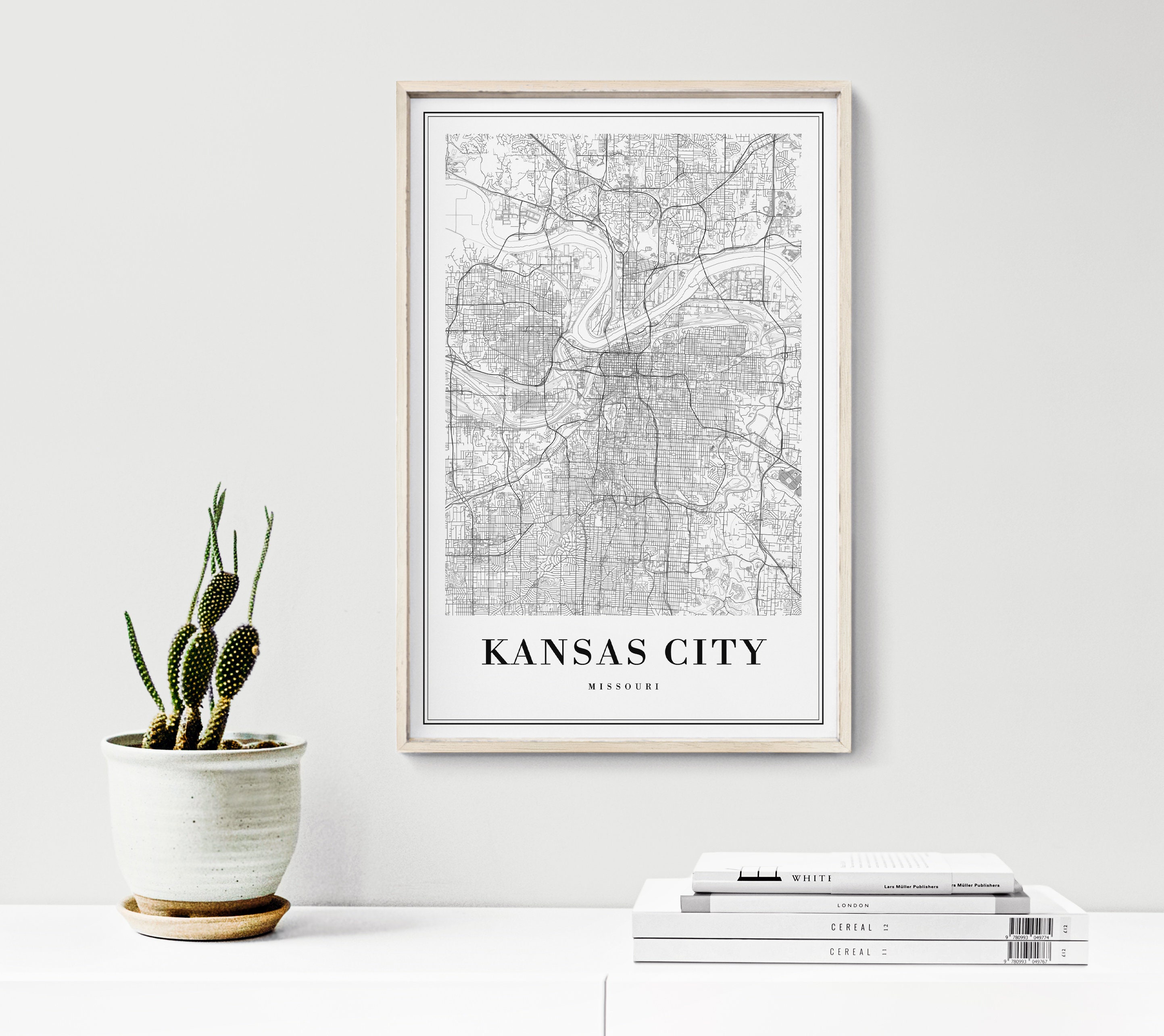 Kansas City Map Print Kansas City Map Poster Download Kansas City ...