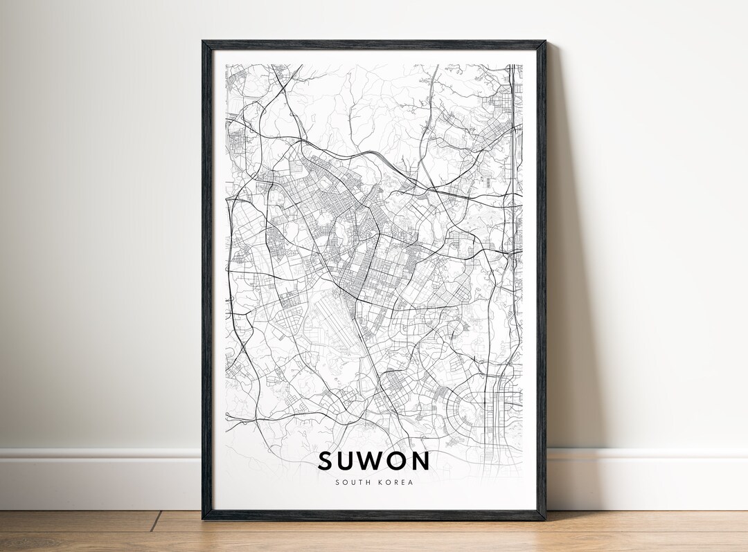 Suwon Map Print Suwon South Korea Map Poster Download Suwon Printable ...
