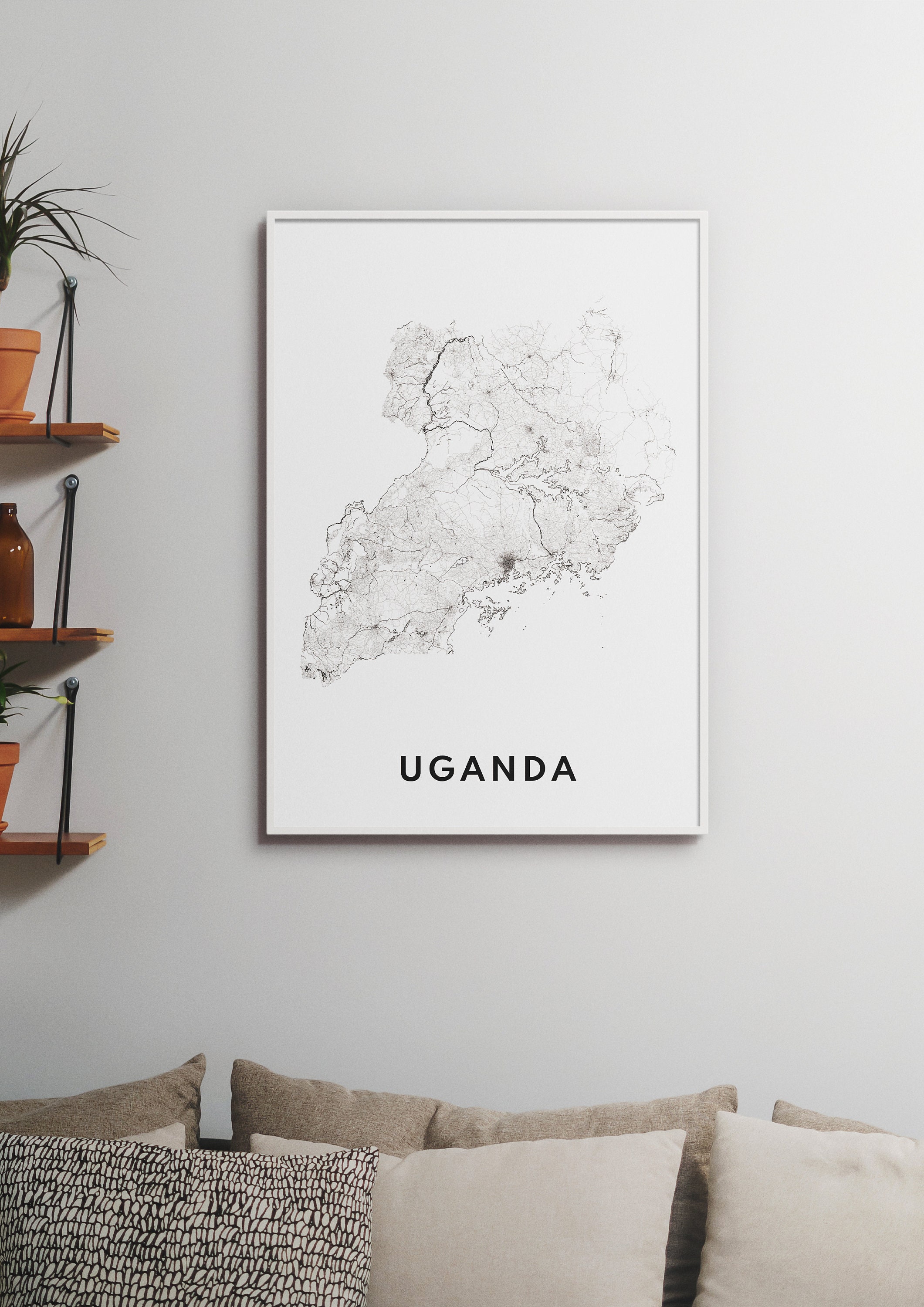 Uganda Map Print Uganda Map Poster Download Uganda Printable Digital ...