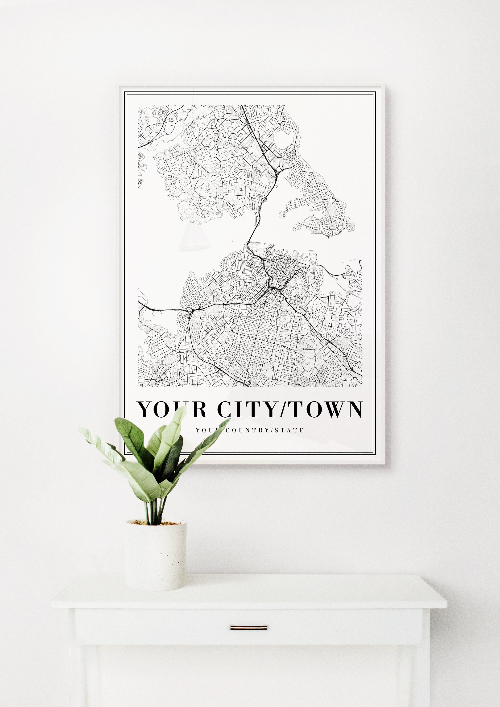 Custom City Map Printable, Personalized Map Poster, Digital Download ...