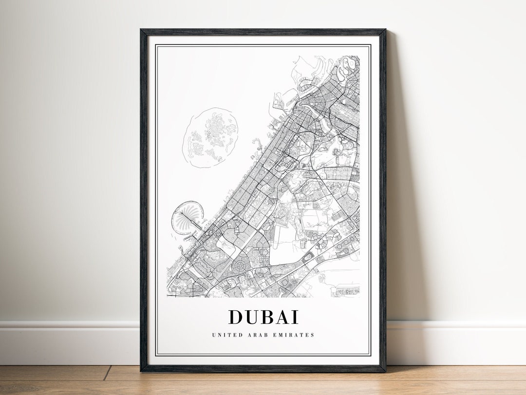Dubai Map Print Dubai Map Poster Download Printable Dubai - Etsy