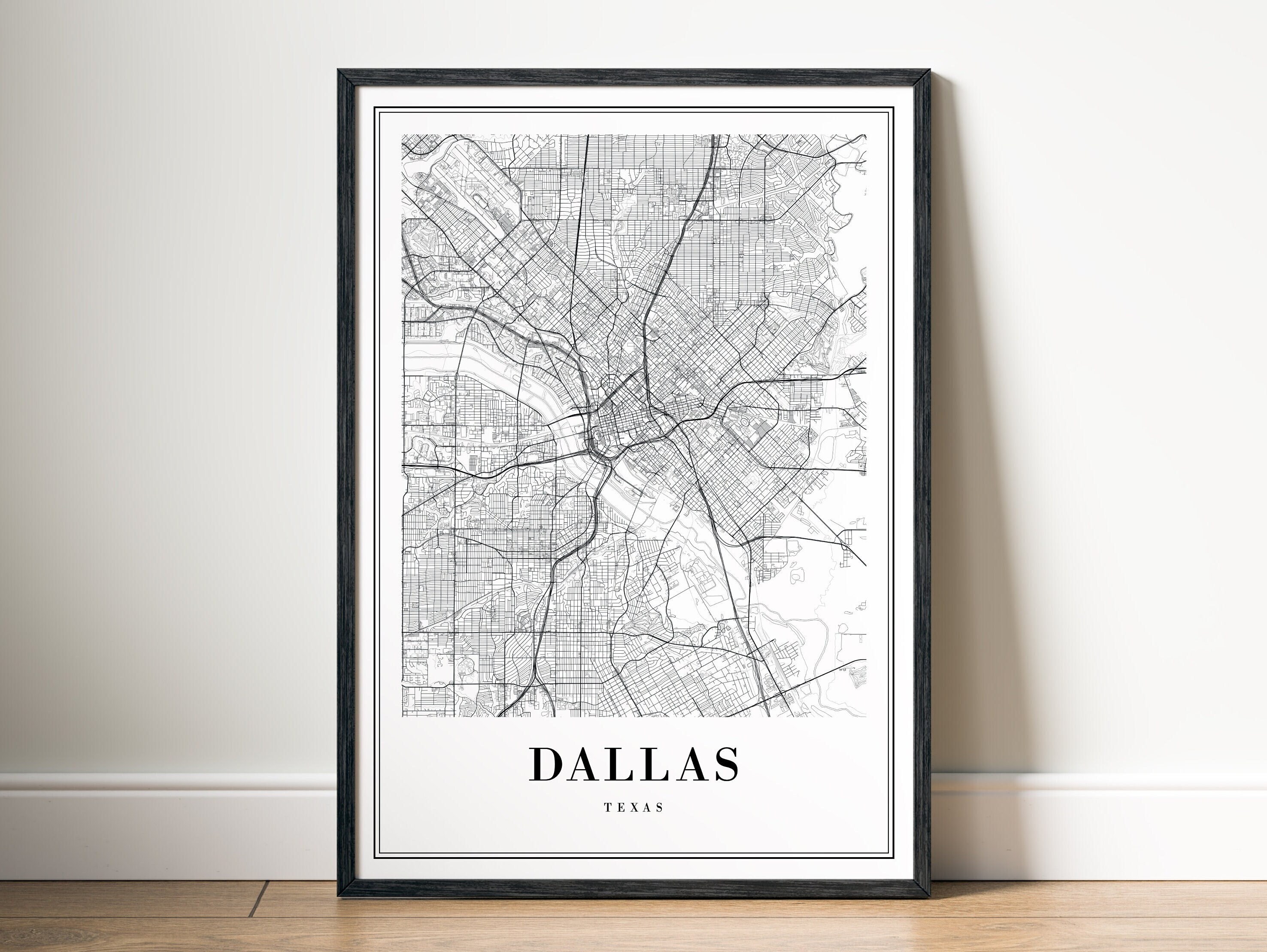 Dallas Map Print Download Dallas Texas Map Poster Digital Map Dallas ...
