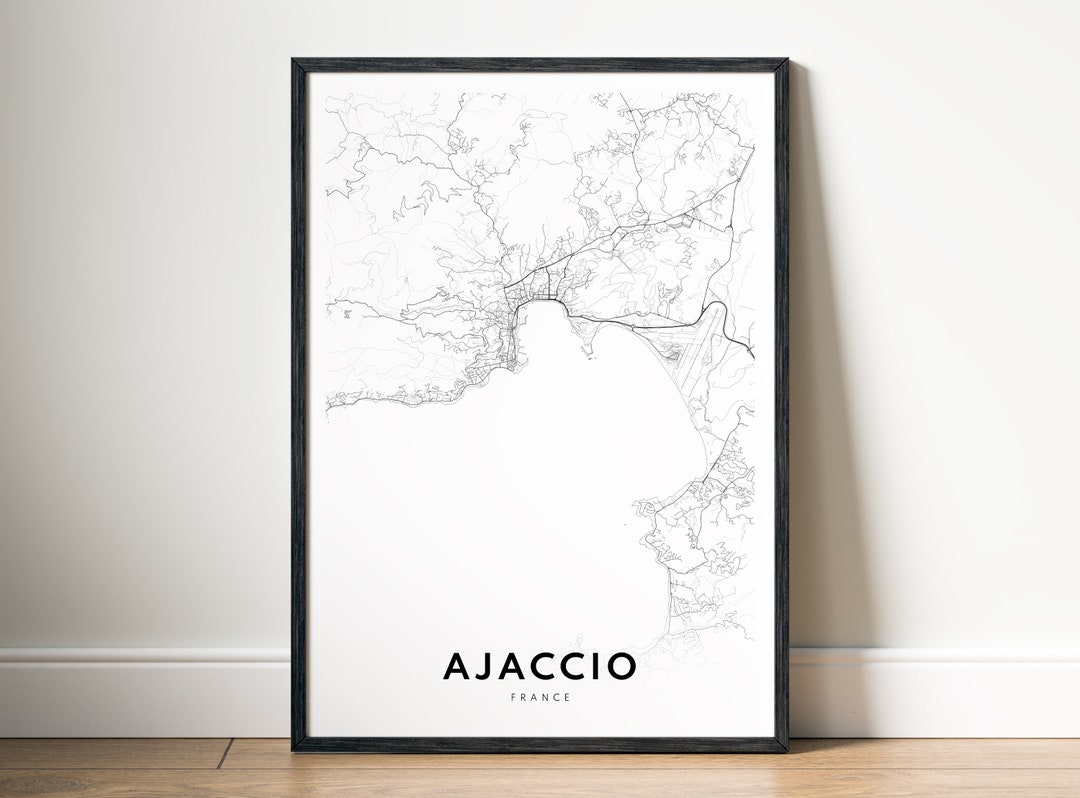 Ajaccio Map Print Instant Download Ajaccio France Poster Digital Map ...