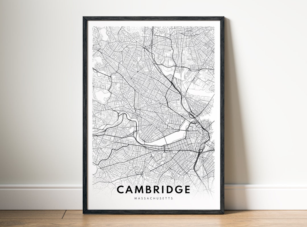 Instant Download Cambridge Massachusetts Map Print Cambridge Poster ...