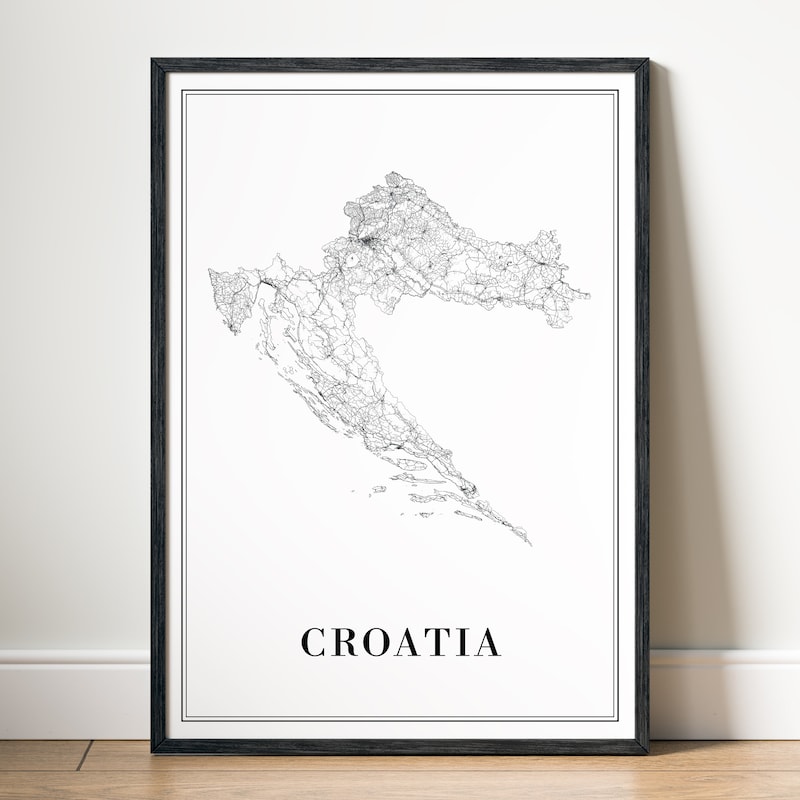 Croatia Map of the Country to Draw - Etsy New Zealand
