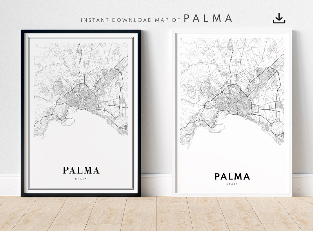 Instant Download Palma Spain Map Print Palma Map Poster Digital Map ...