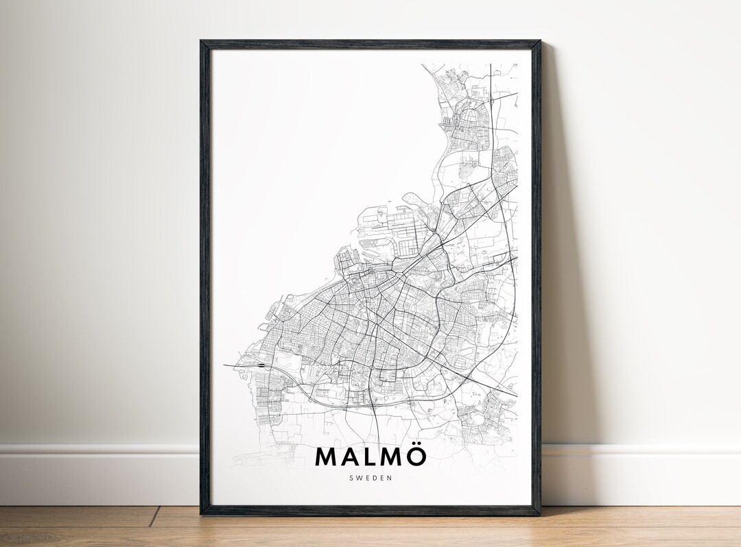 Malmo Sweden Map Print Digital Download Malmo Poster Map Malmo ...