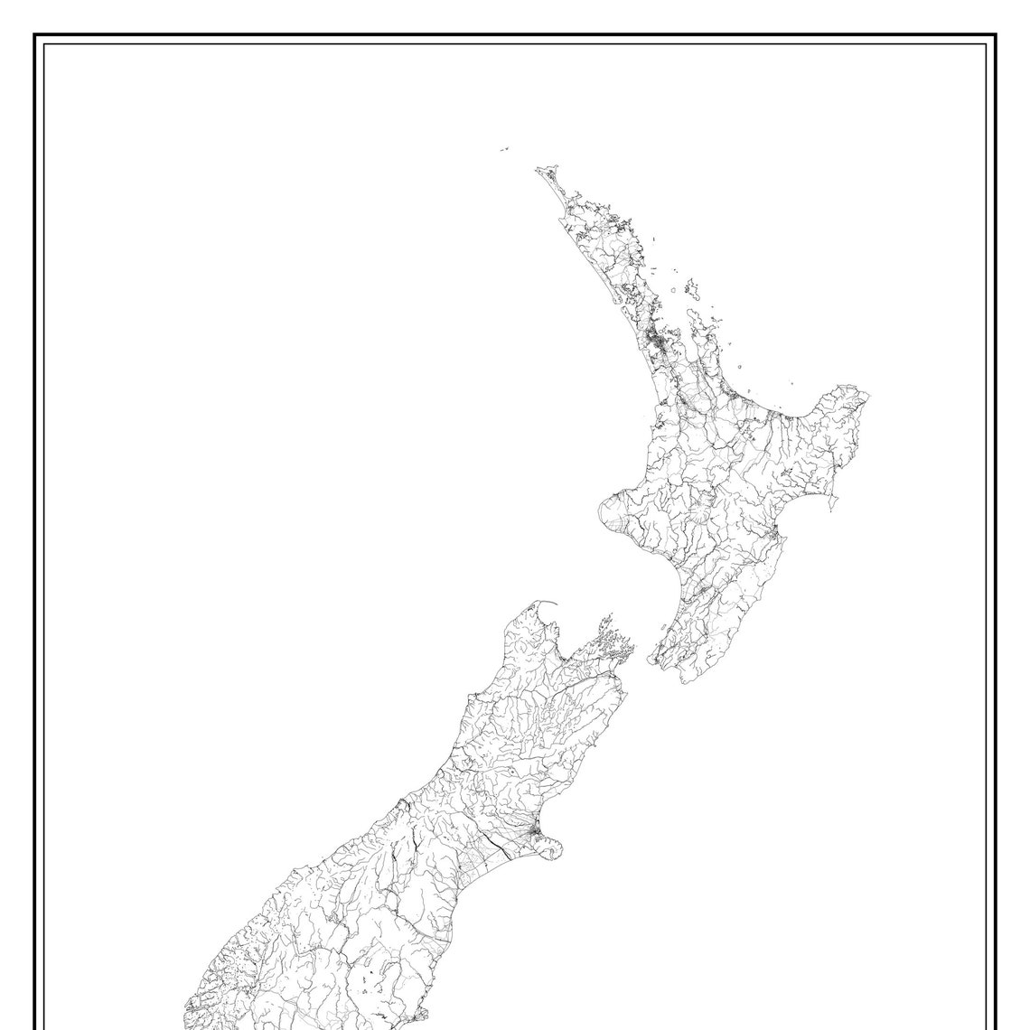 New Zealand Map Print New Zealand Map Poster Download New Zealand ...