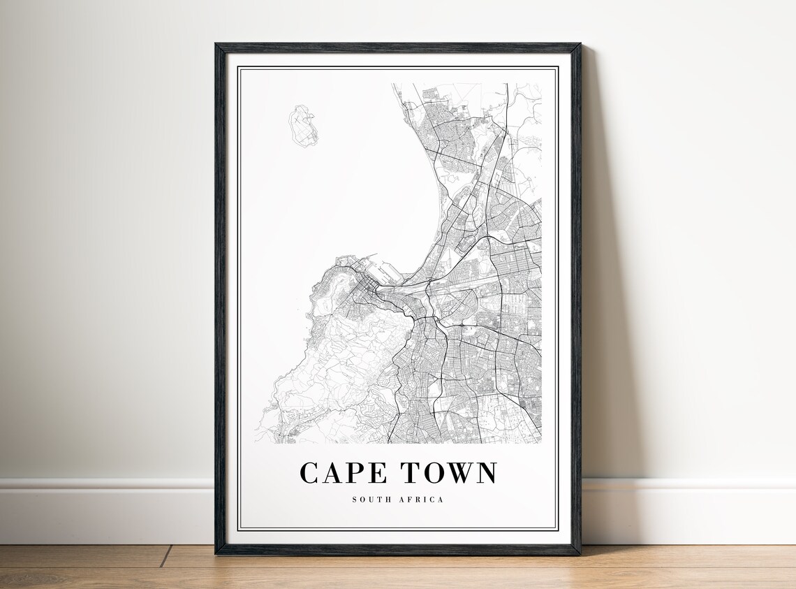 Cape Town Map Print Cape Town Map Poster Download Printable Cape Town ...