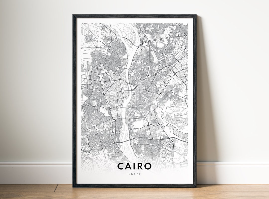 Cairo Egypt Map Print Digital Download Cairo Map Poster Cairo Printable ...